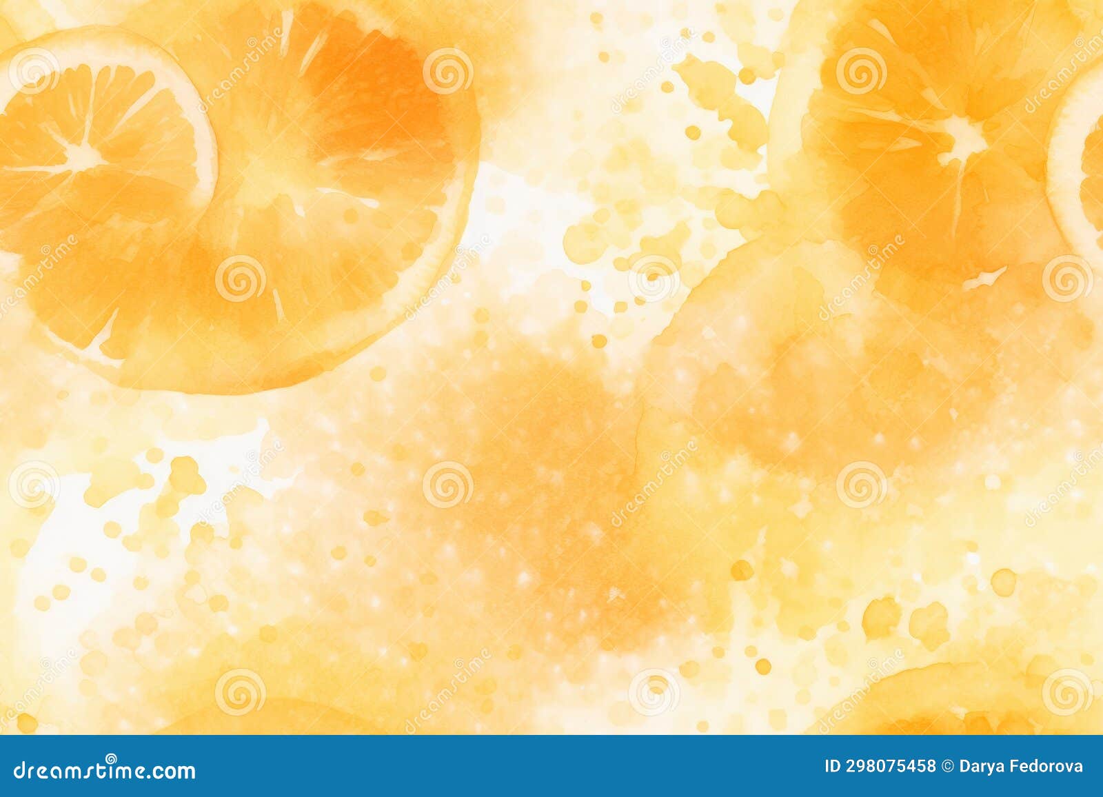 Orange Watercolor Seamless Pattern for Background. Food Abstract ...