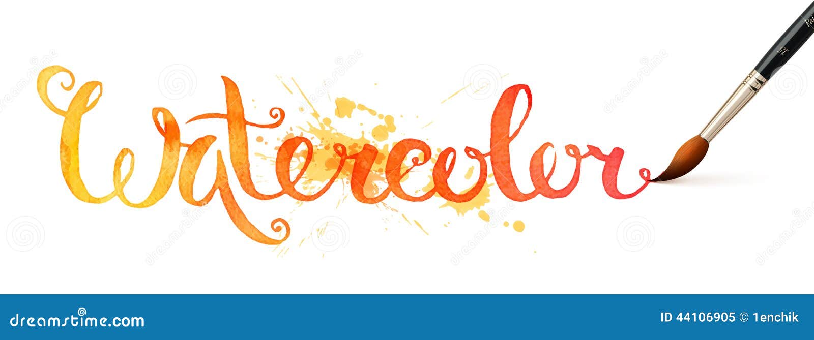 Orange Watercolor Sign Watercolor with Brush Stock Vector ...