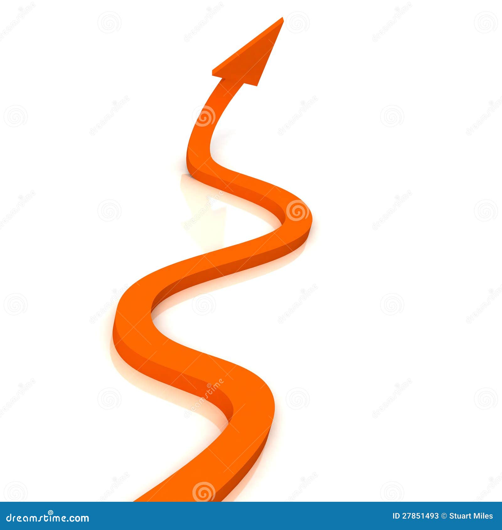 Orange Wavy Arrow Shows Success Stock Illustration - Illustration of ...