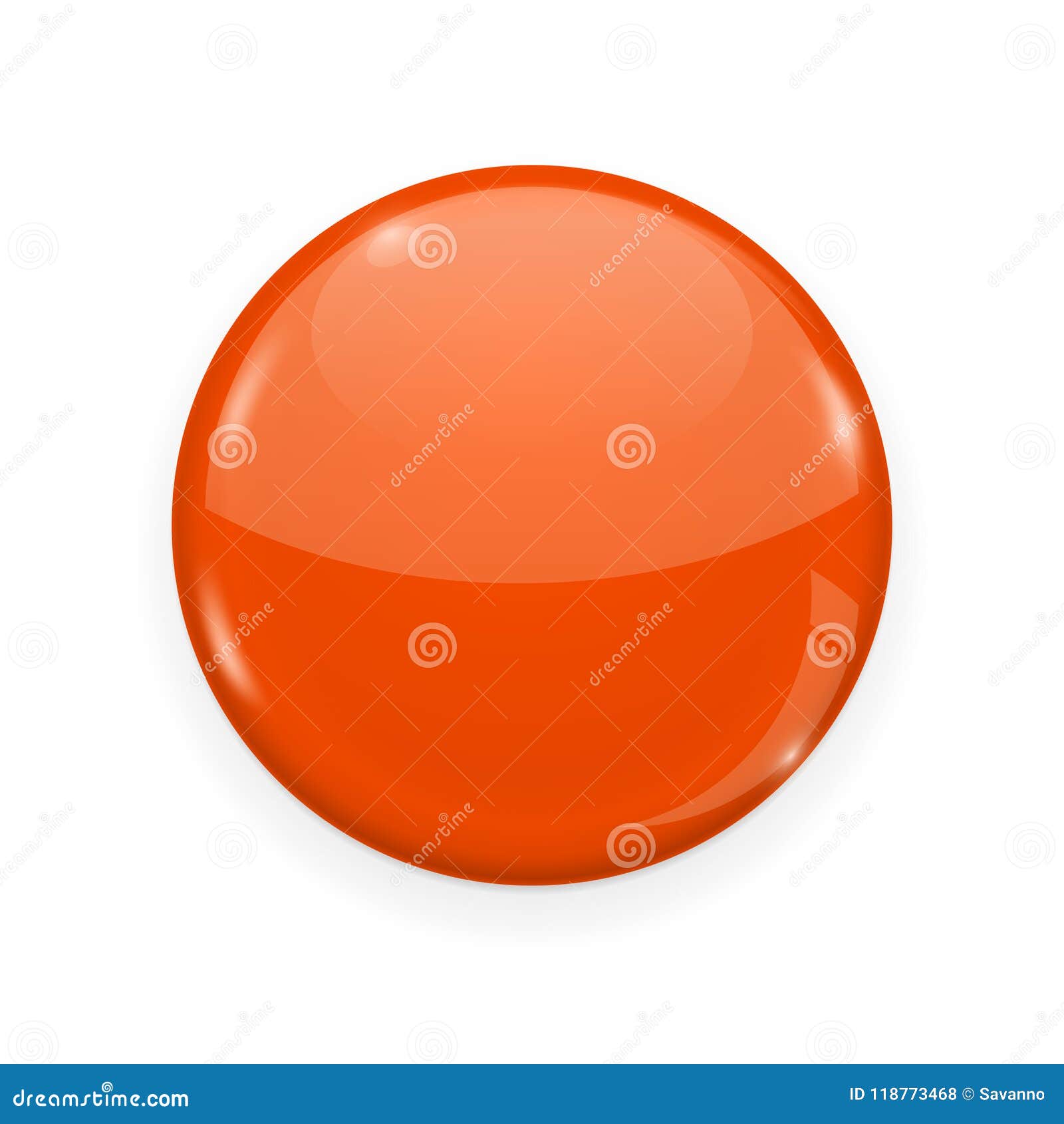 Orange Web Button Isolated on White Background. Round 3d Icon Stock ...