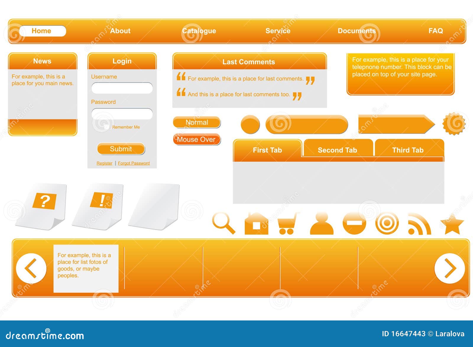 Orange web forms. stock vector. Illustration of internet - 16647443
