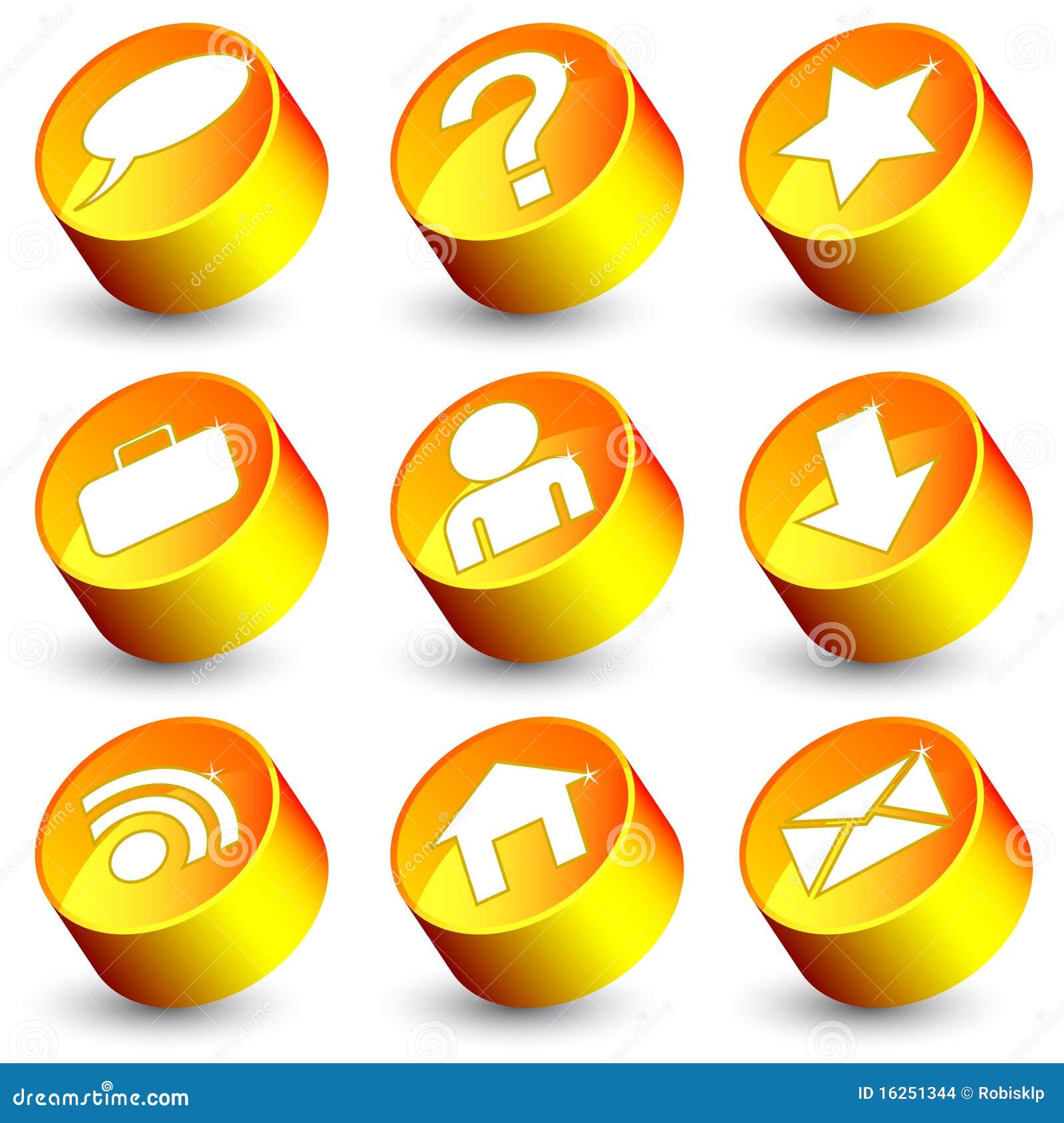Orange web icons stock vector. Illustration of vector - 16251344