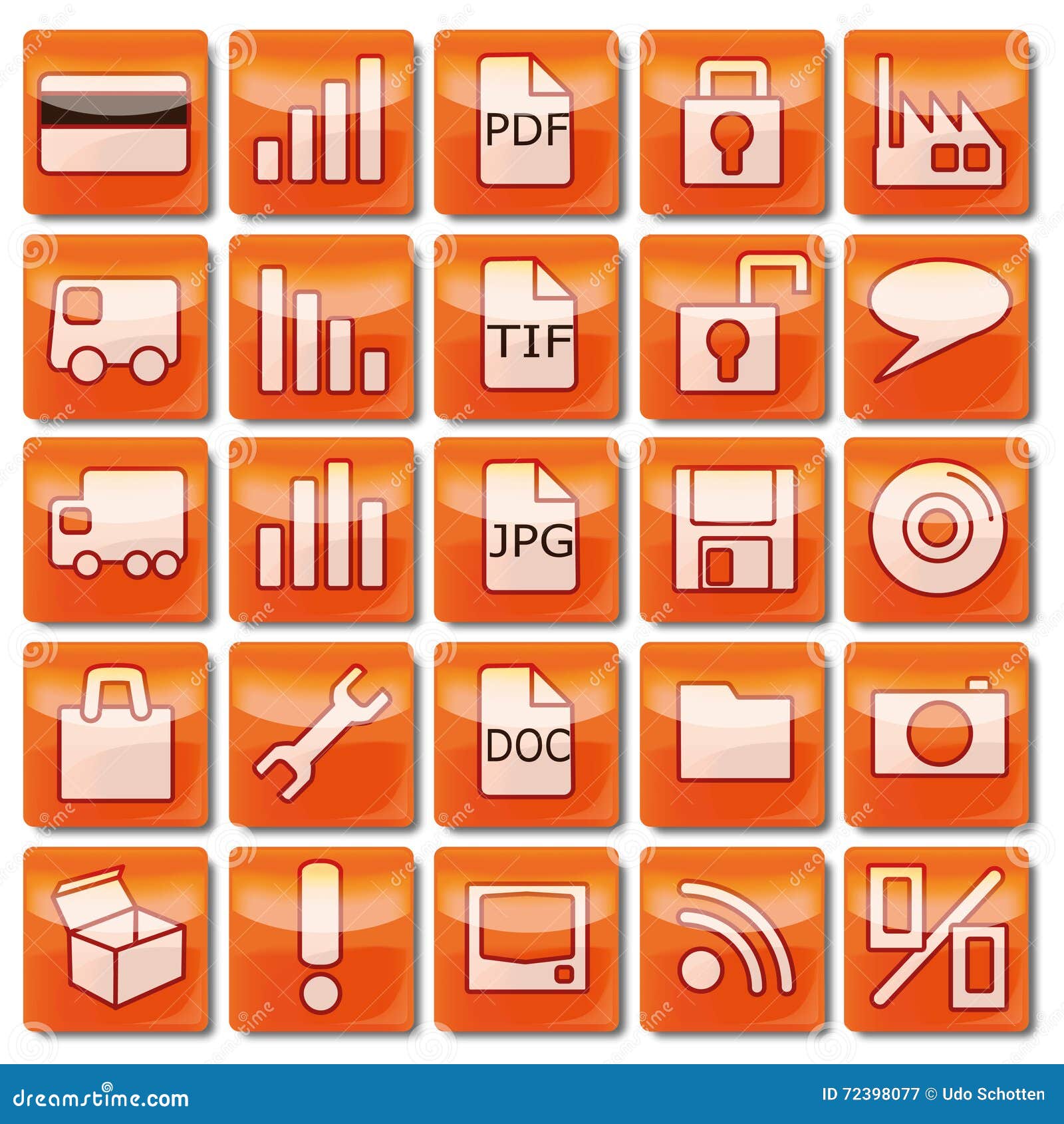 Orange web icons 26-50 stock vector. Illustration of logout - 72398077