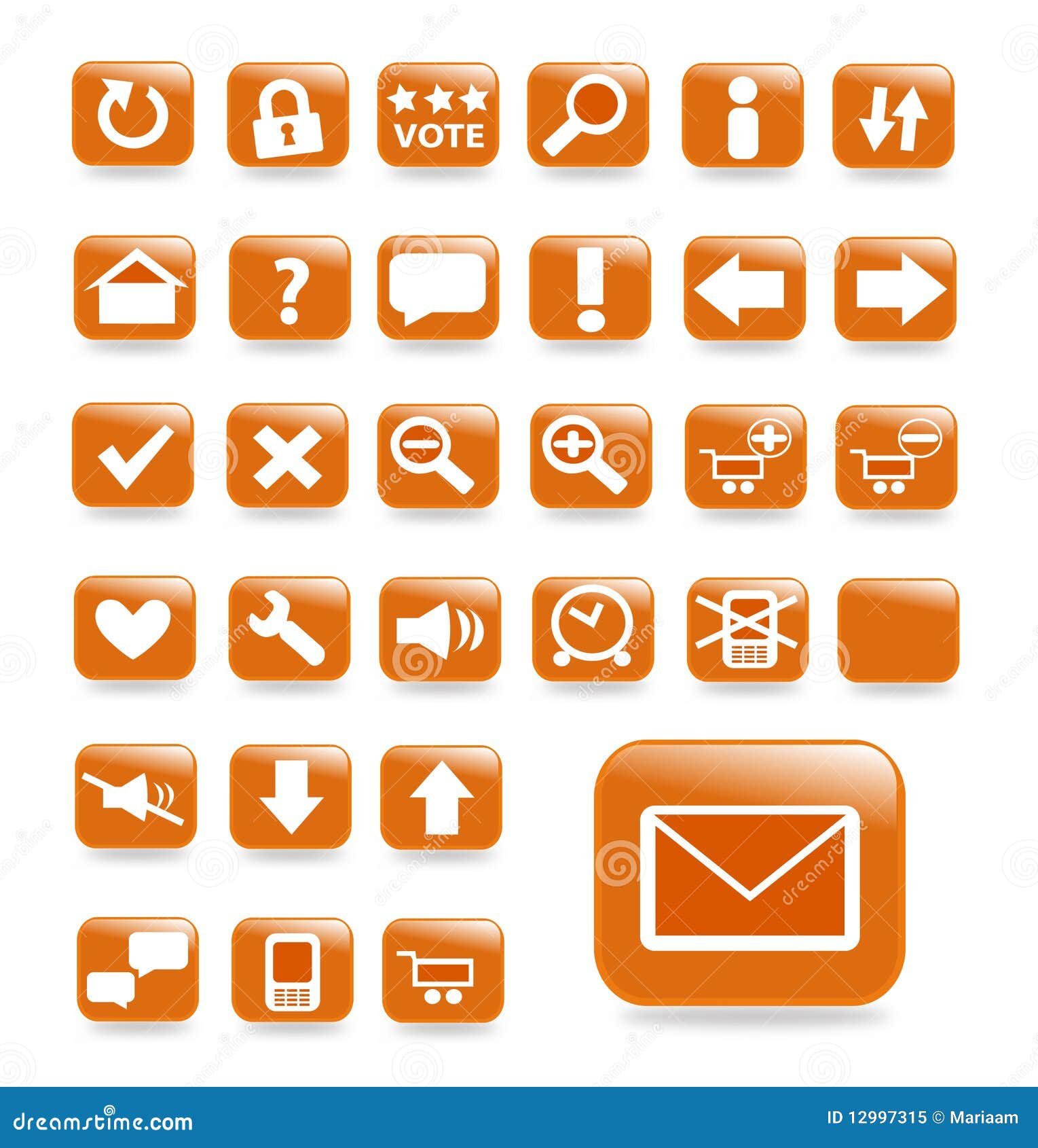 Orange website button set stock illustration. Illustration of orange ...