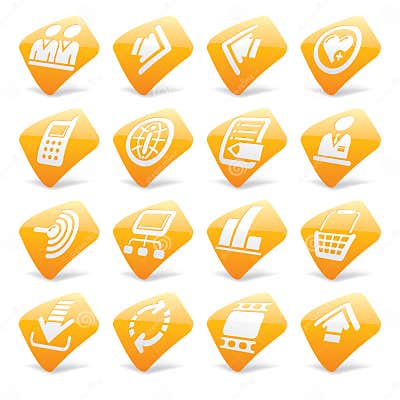 Orange Website and Internet Icons 2 Stock Vector - Illustration of icon ...