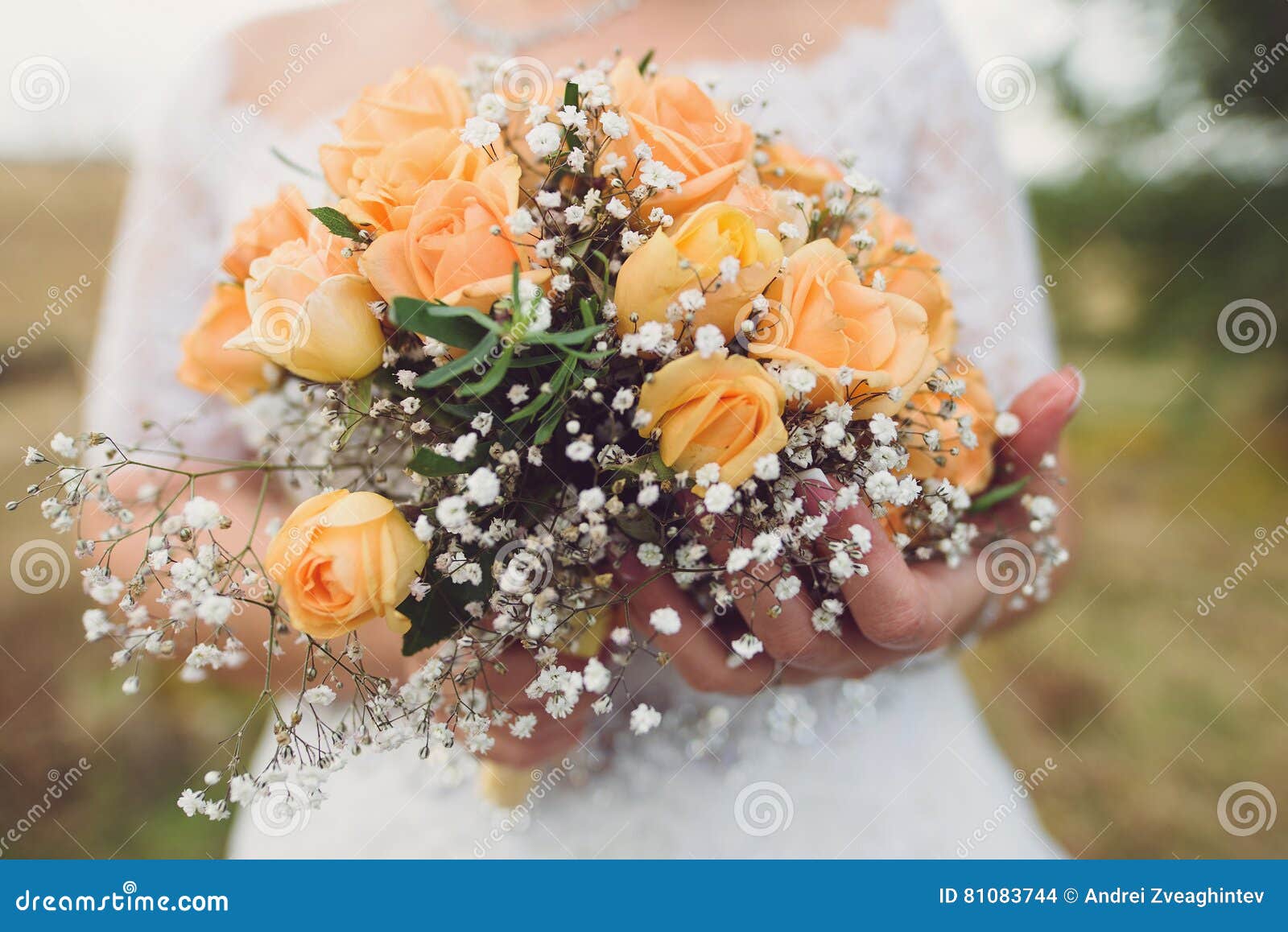 Orange Wedding Bouquet stock photo. Image of flower, outdoors - 81083744