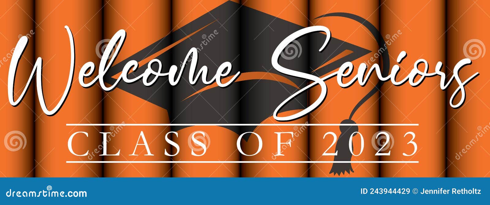 Orange Welcome Seniors Class of 2023 Banner Stock Illustration ...