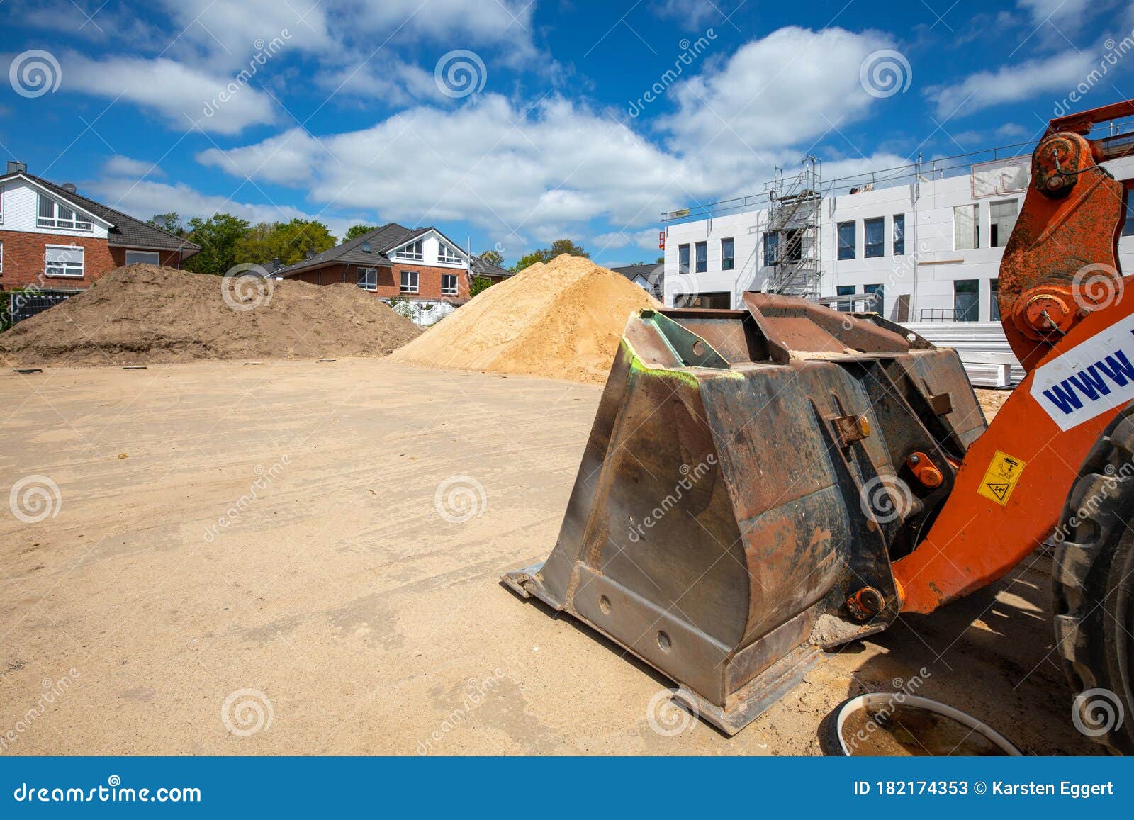 Orange Wheel Loader is on a Construction Site Editorial Stock Photo ...