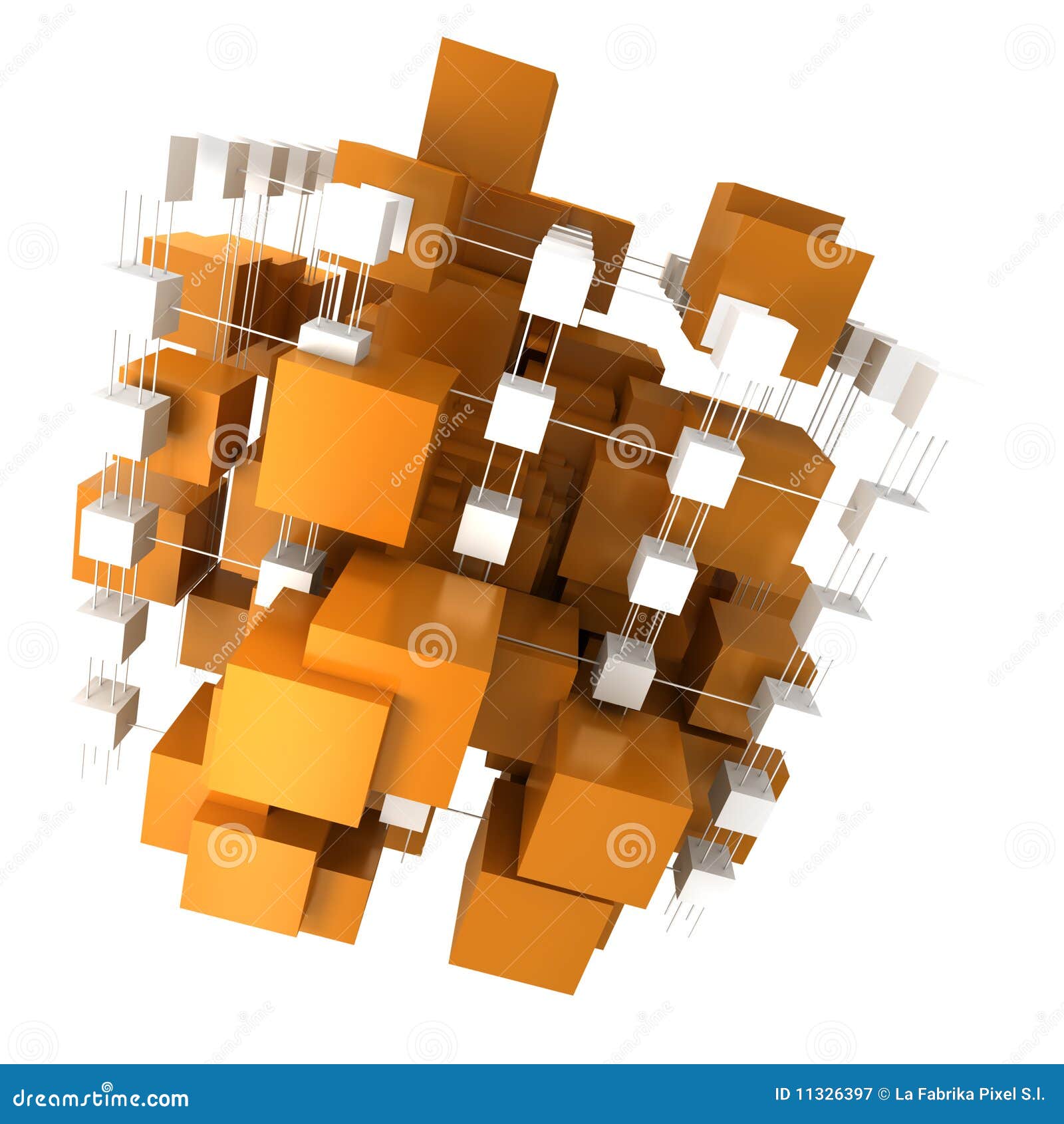Orange and White Abstract Structure Stock Illustration - Illustration ...