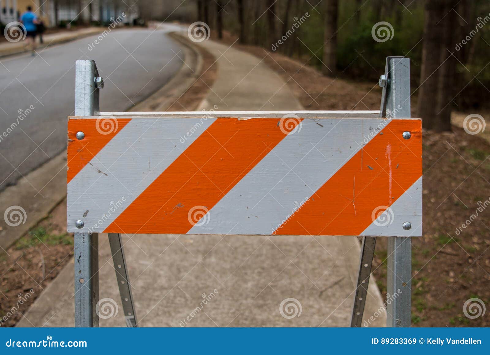 Orange and White Alert Strips on Construction Sign Stock Image - Image ...