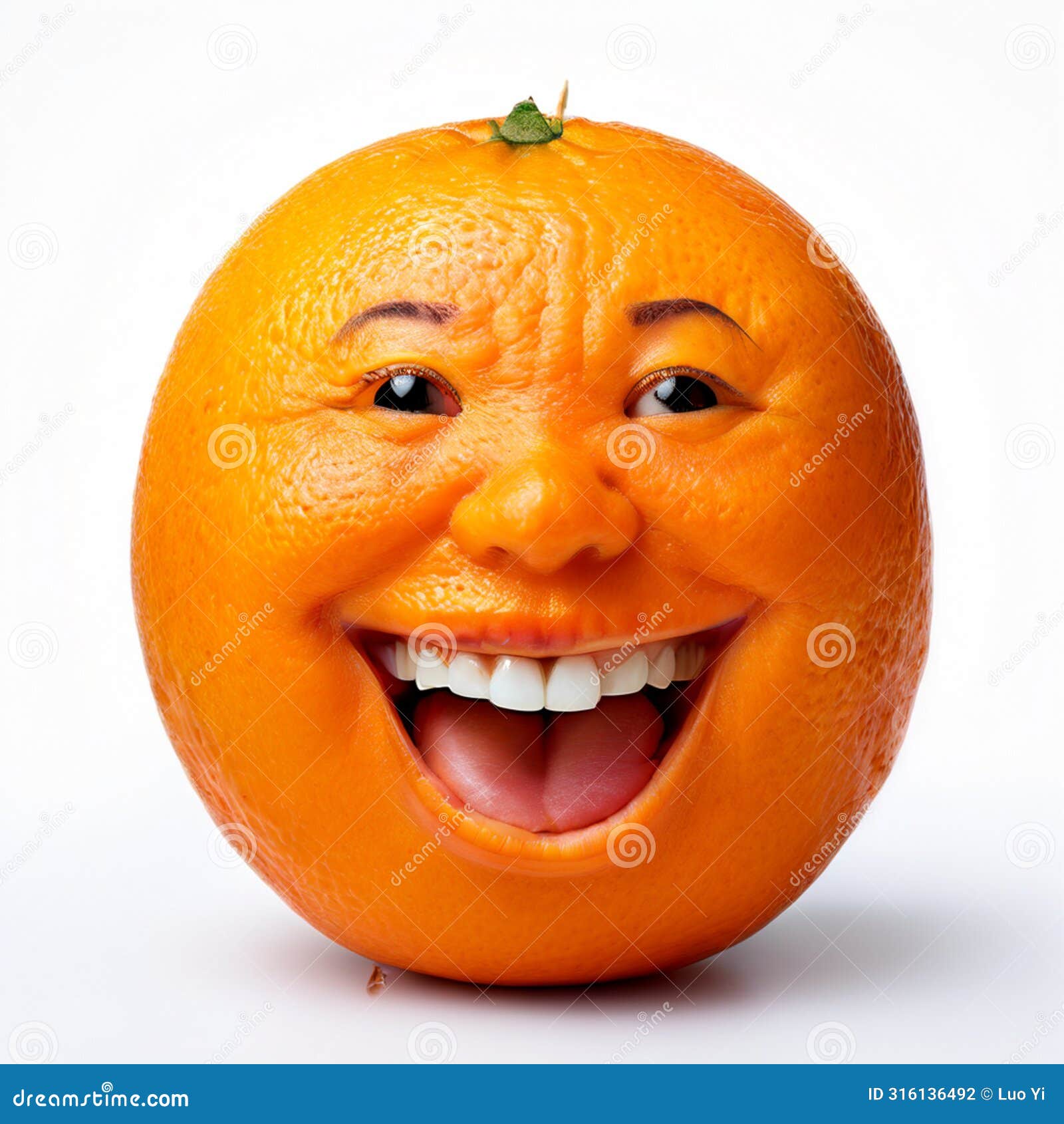 Orange on White Background. Stock Illustration - Illustration of smile ...