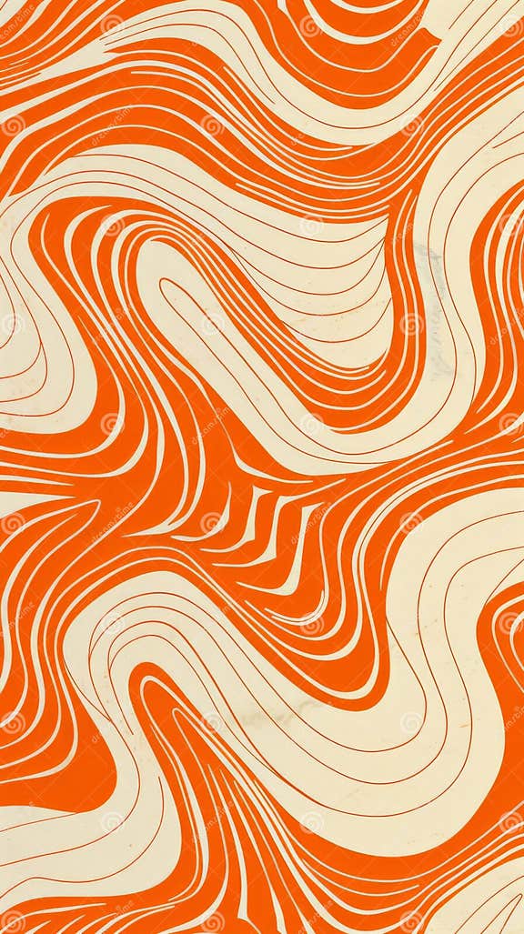 Orange and White Background with Wavy Lines Stock Illustration ...