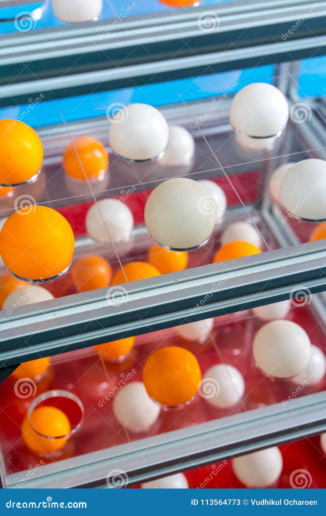 Orange and White Balls Floating in Perspective View Stock Image - Image ...