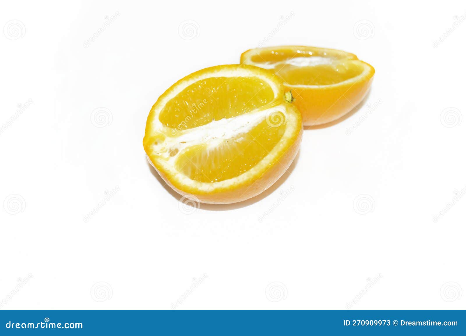 Two Halves of an Orange on a White Background. Orange on White - Bright ...