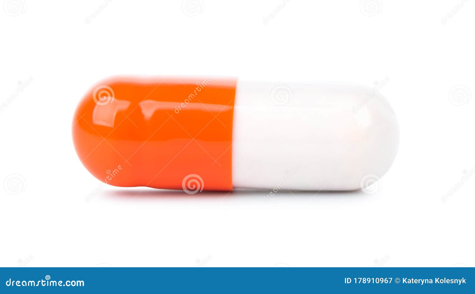 Orange-white Capsule Isolated Stock Image - Image of background ...