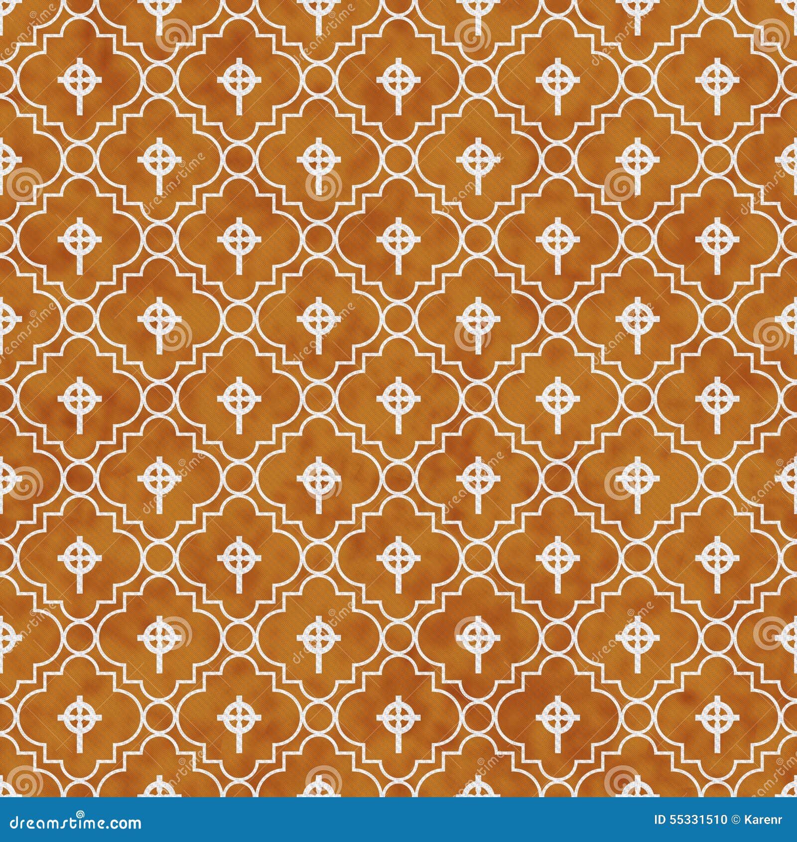 Orange and White Celtic Cross Symbol Tile Pattern Repeat Background ...