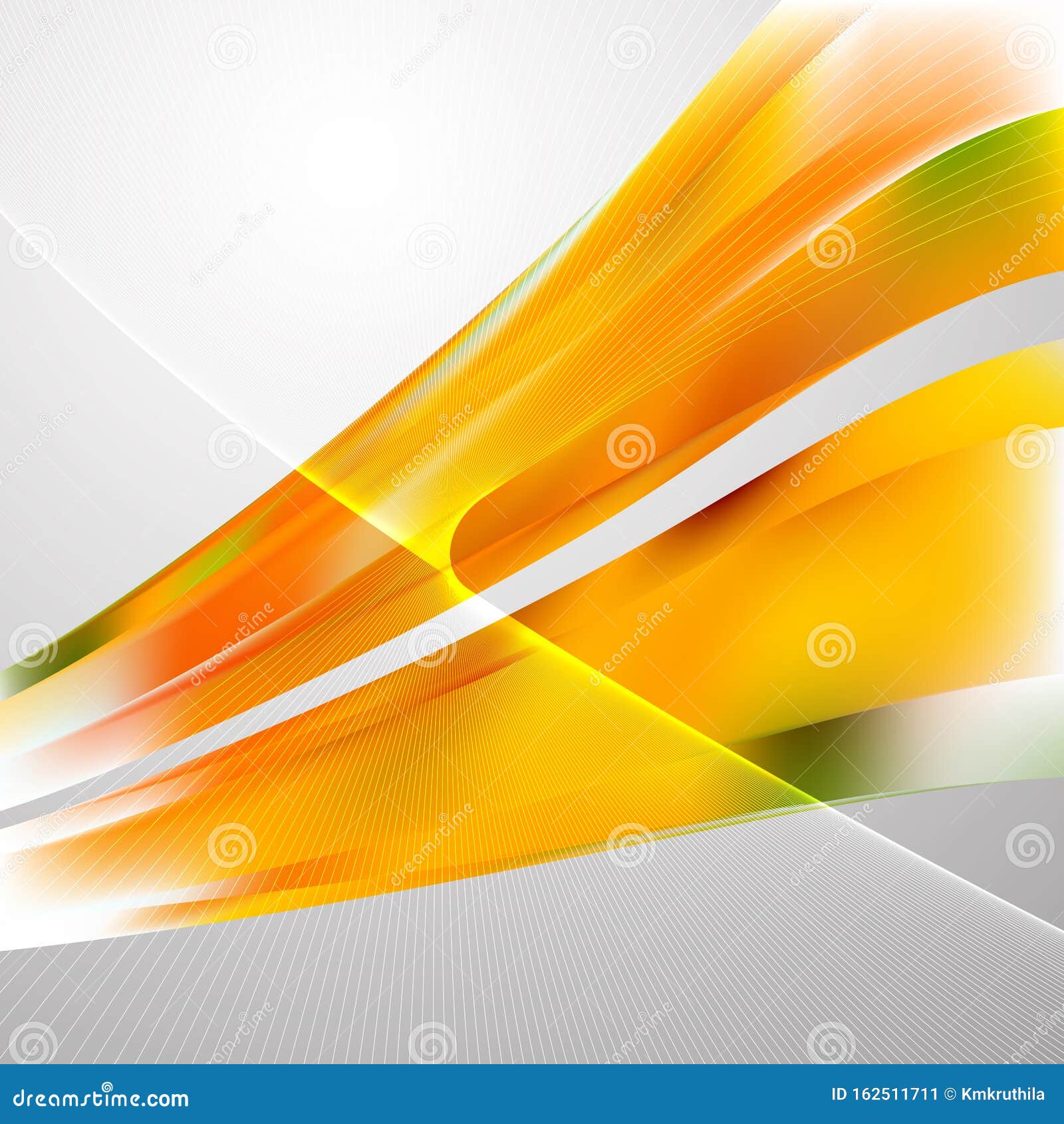 Orange White and Green Flowing Curves Background Stock Vector ...