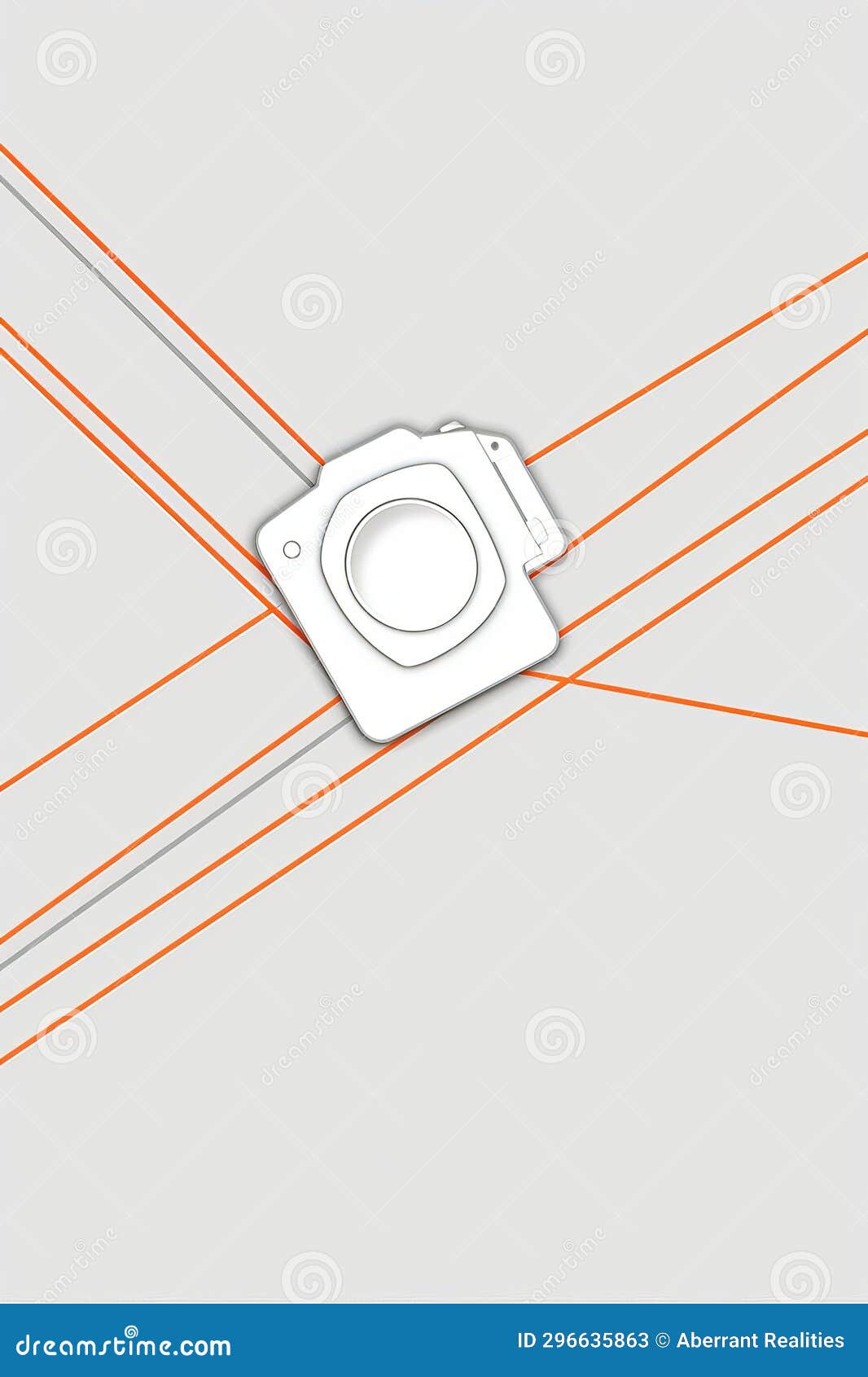 An Orange and White Object with Lines Connecting it To the Ground Stock ...