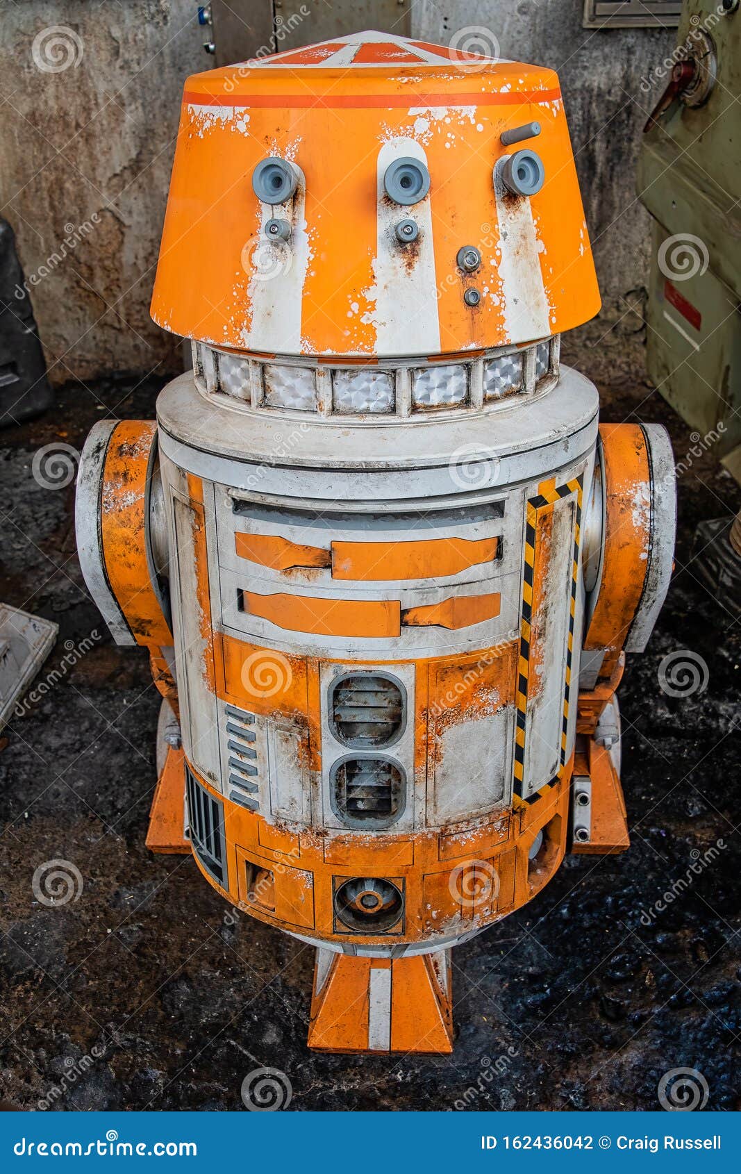 Orange and White R5 Droid at Galaxy`s Edge Editorial Photography ...