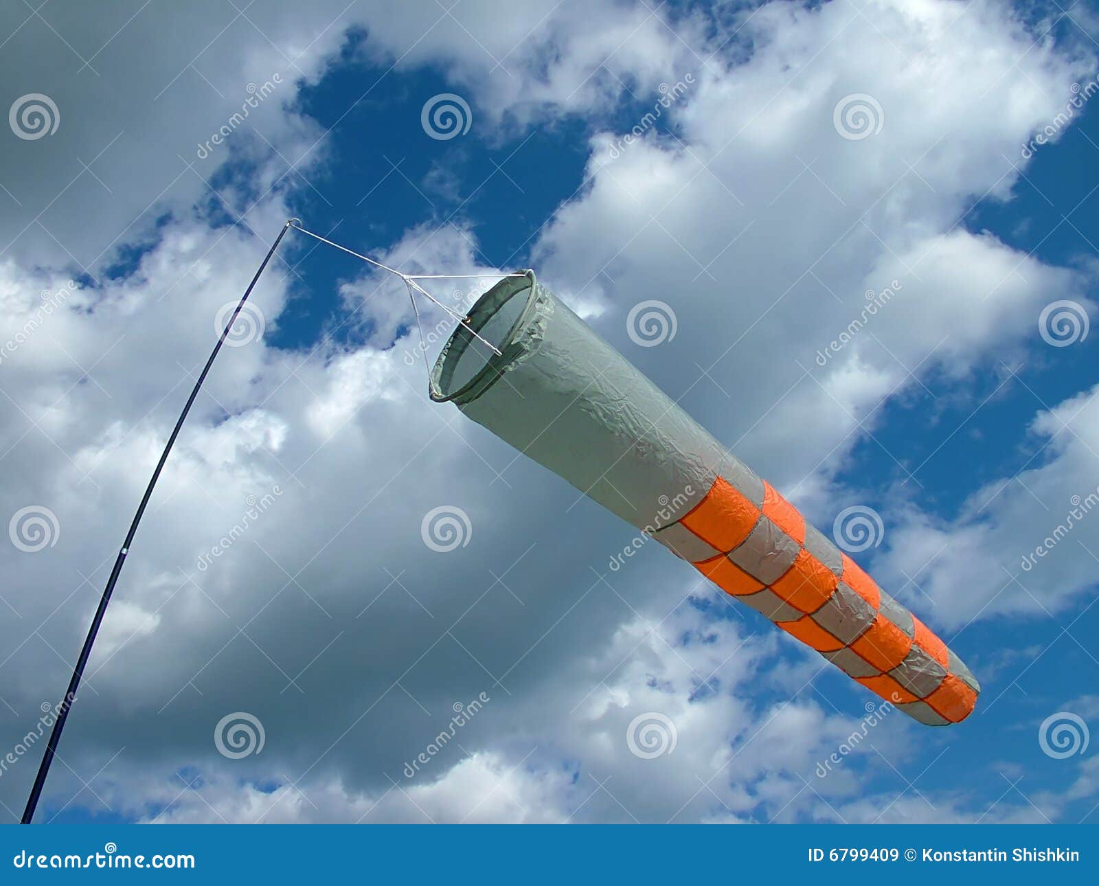 Orange and white windsock stock image. Image of cone, color - 6799409