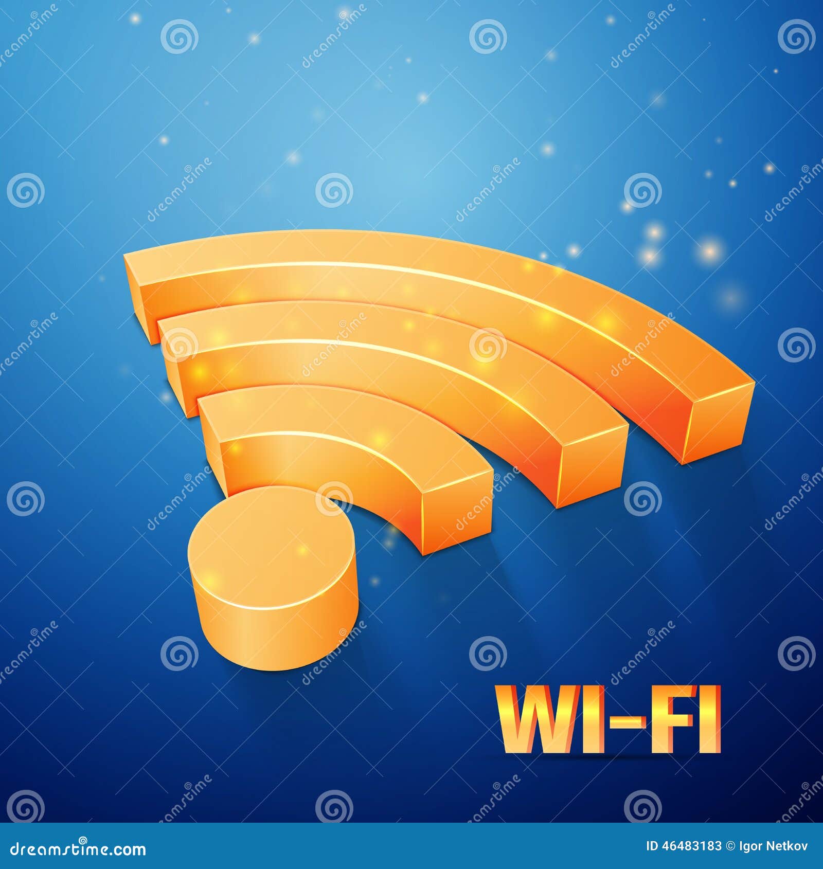 Orange Wi-Fi stock vector. Illustration of network, connection - 46483183