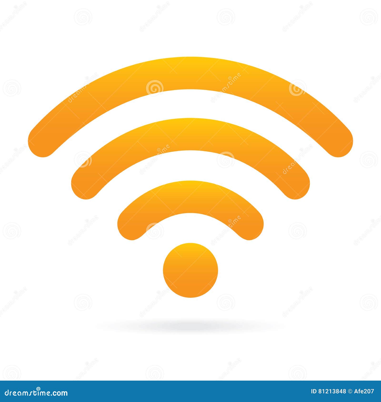 Orange Wifi Icon Wireless Symbol on Isolated Background Stock ...