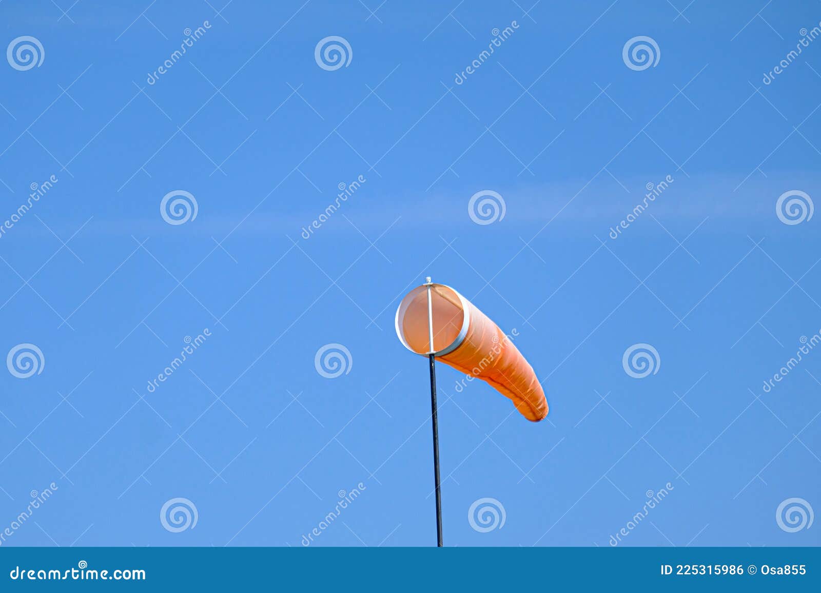 Orange Wind Sock Flying in the Wind To Show Wind Direction Stock Photo ...