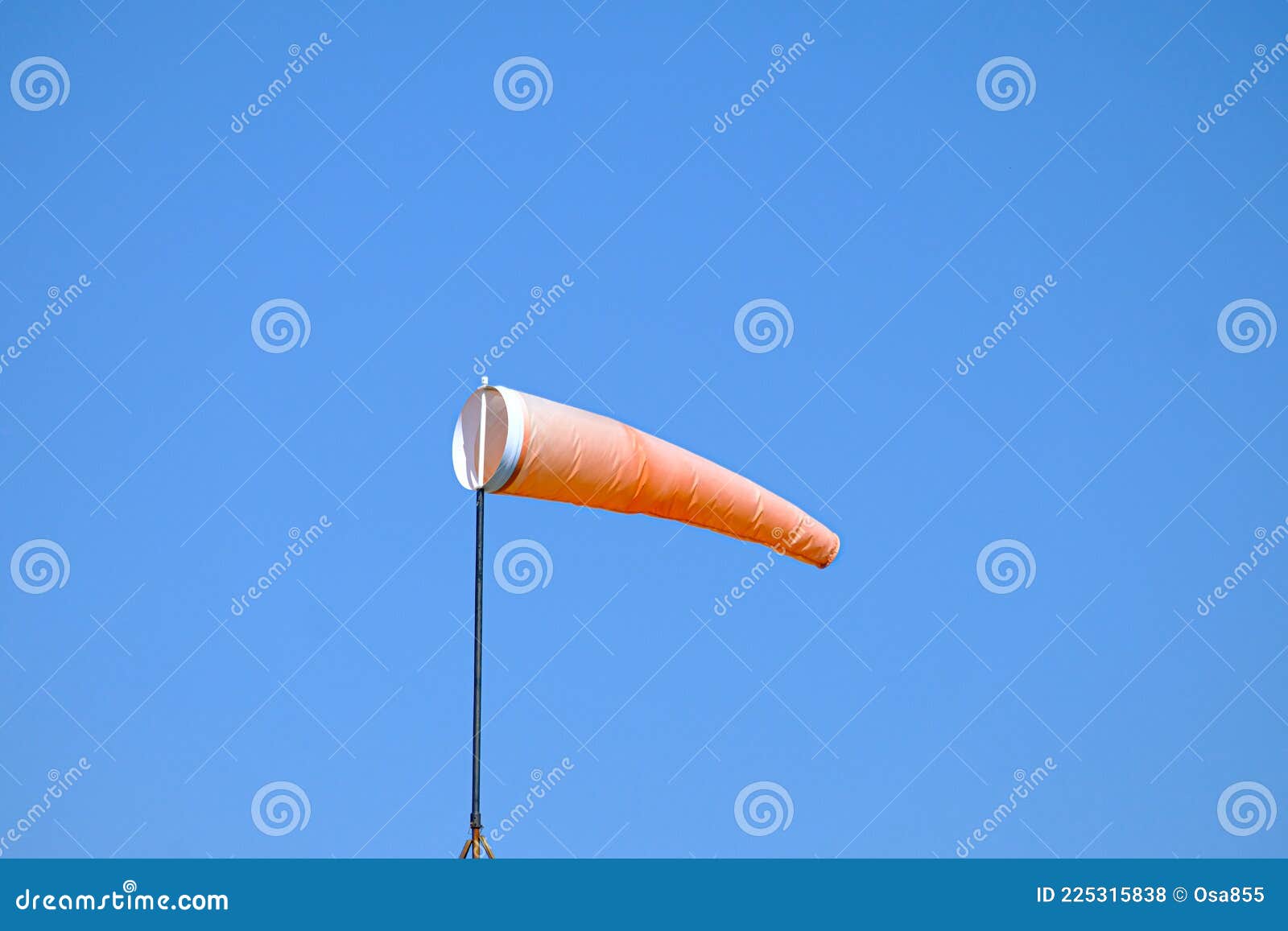 Orange Wind Sock Flying in the Wind To Show Wind Direction Stock Photo ...