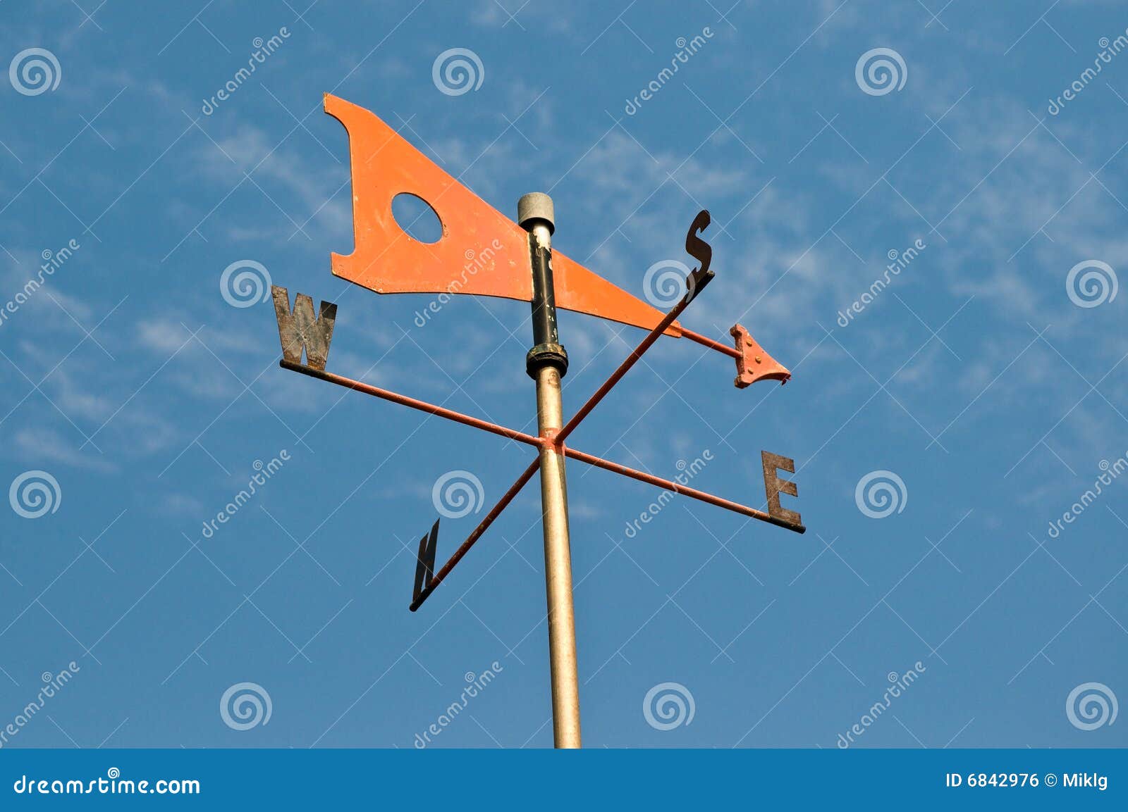 Orange wind vane stock photo. Image of pointer, aiming - 6842976