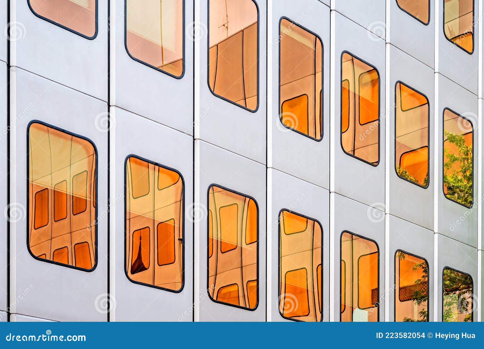 Orange Windows on Wall. Abstract Colorful Backgrounds Stock Photo ...