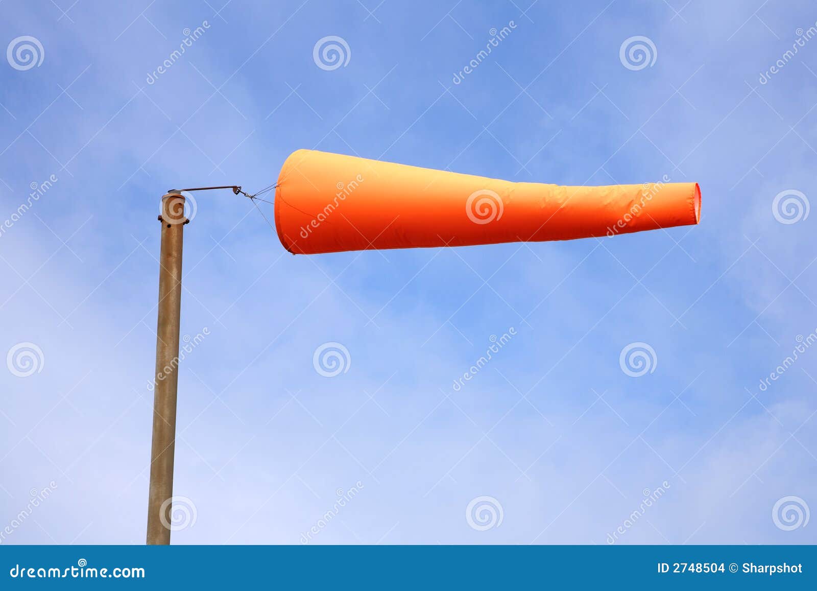 An orange windsock. stock photo. Image of sock, airport - 2748504