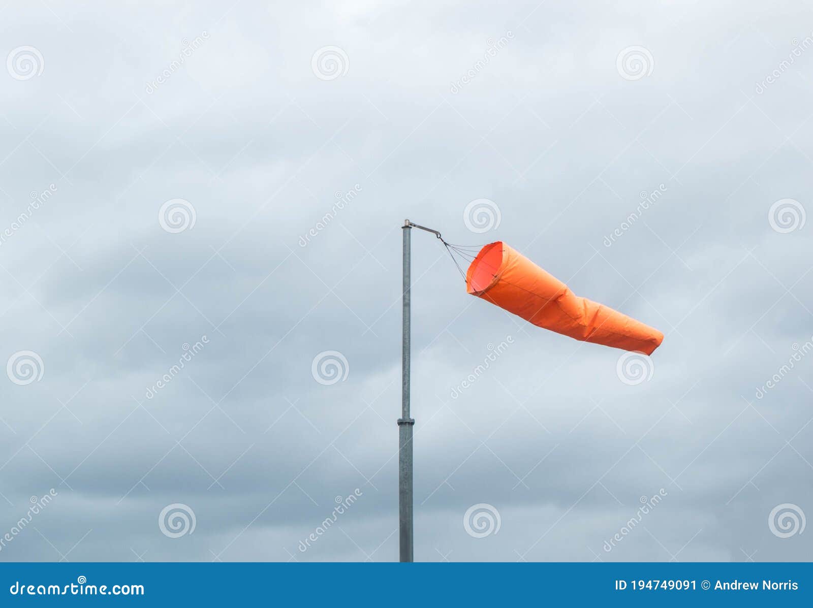 Orange Windsock Indicator stock image. Image of copy - 194749091