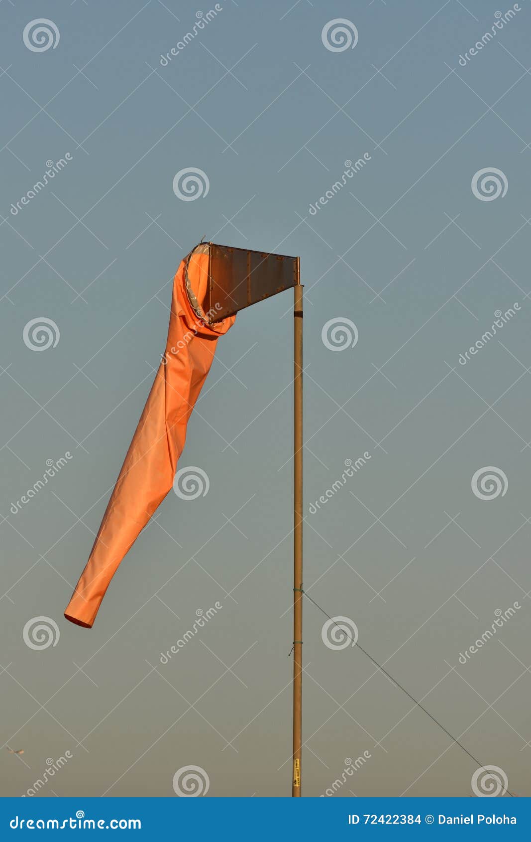 Orange windsock on pole stock photo. Image of calm, sock - 72422384