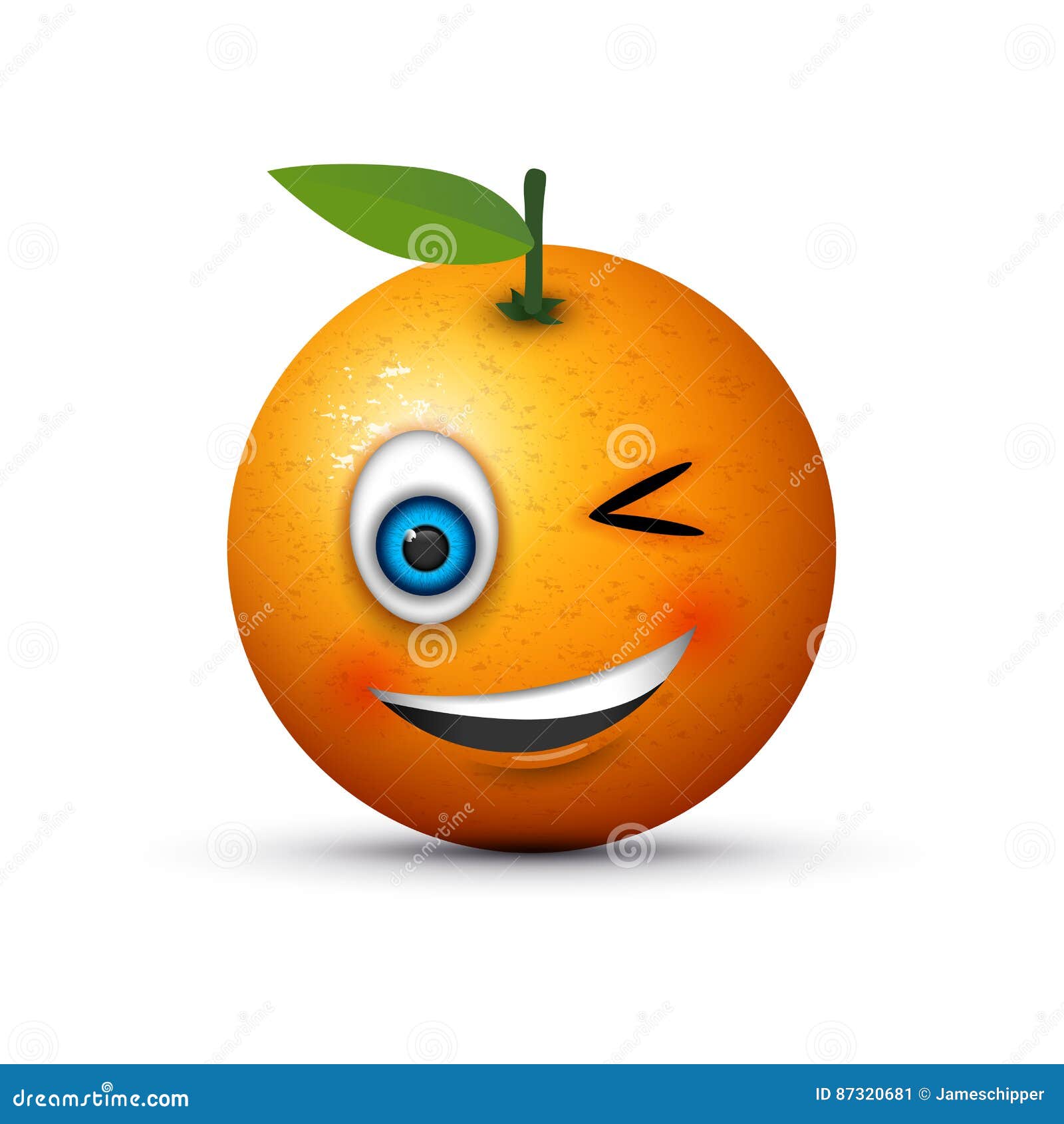 Orange Winking Emoji Stock Vector Illustration Of Laugh 87320681