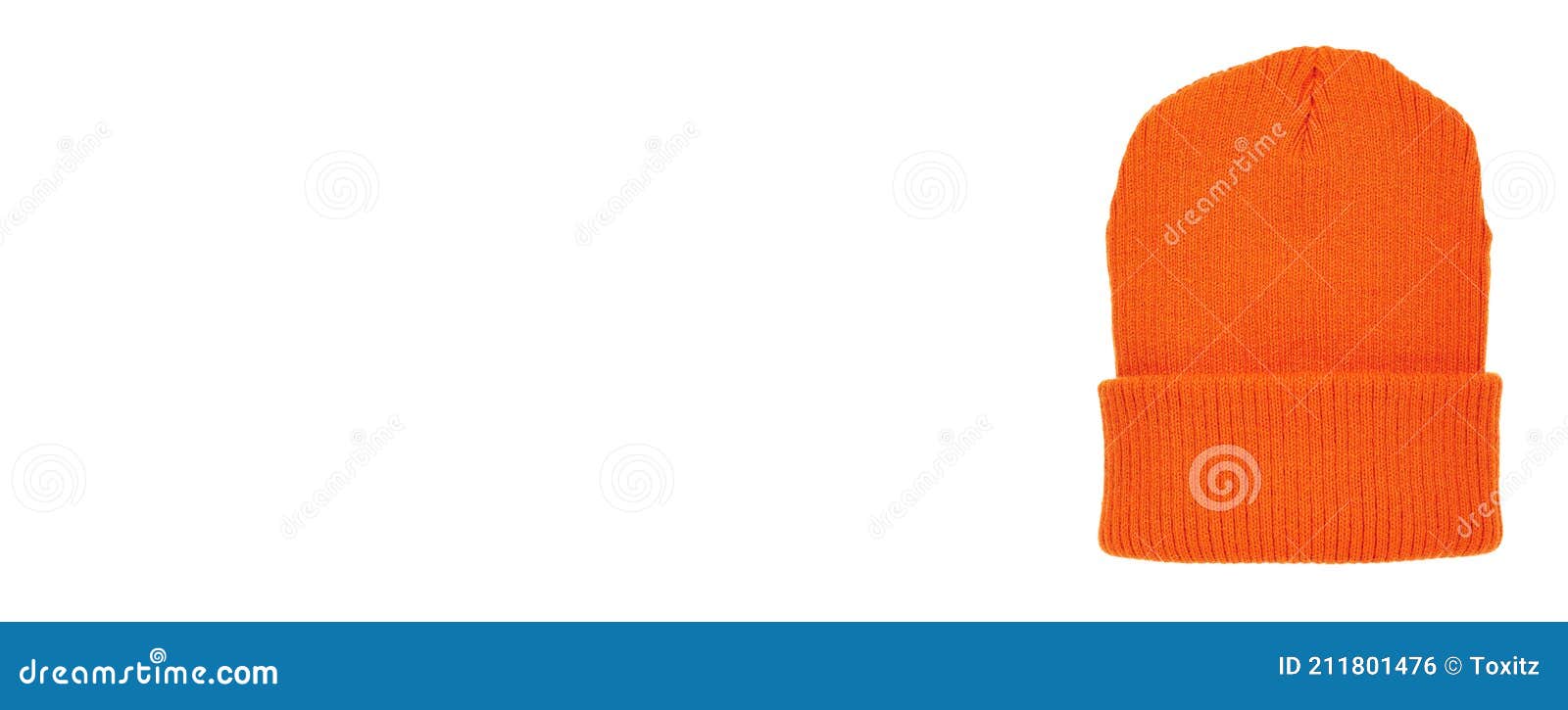 Orange Winter Hat Isolated on White Background Stock Photo - Image of ...