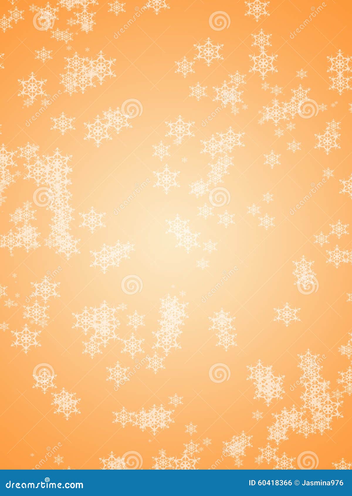 Orange Winter Holidays Background with White Snowflakes. Stock ...