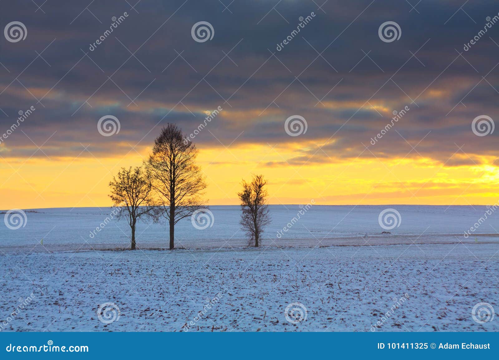 Orange winter sunset. stock image. Image of blue, frost - 101411325