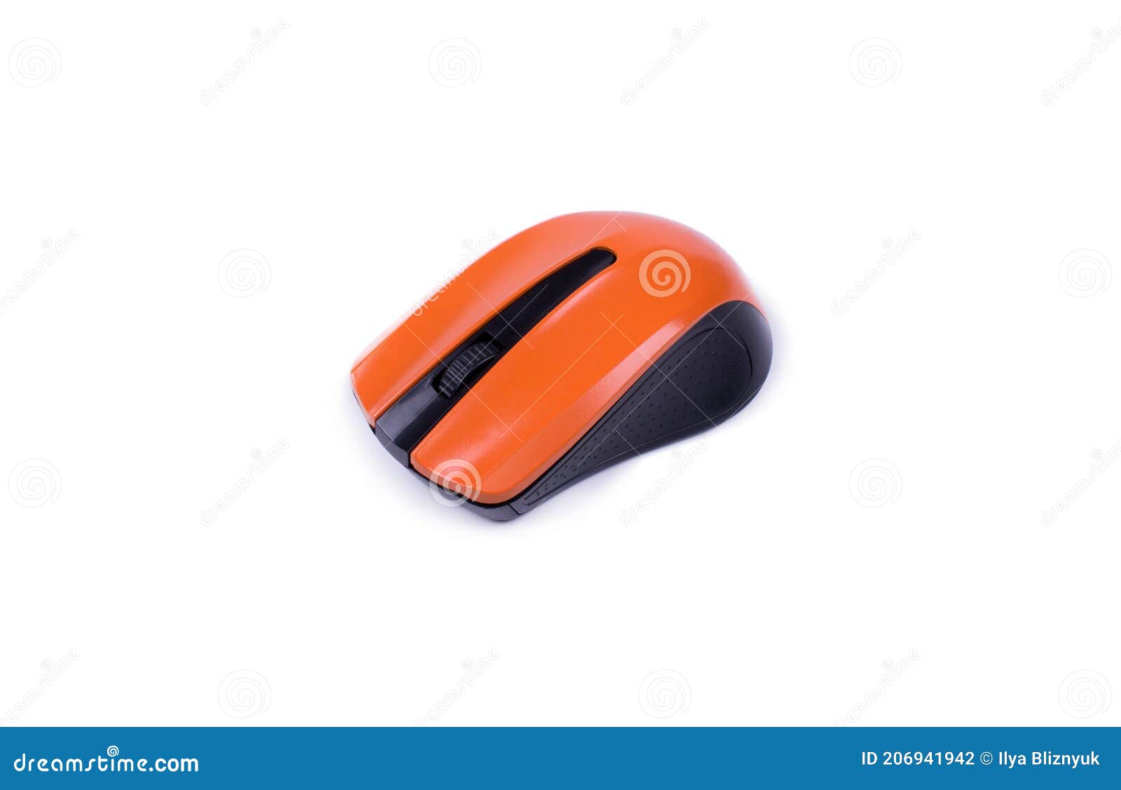 Orange Wireless Mouse on White Background Stock Photo - Image of ...