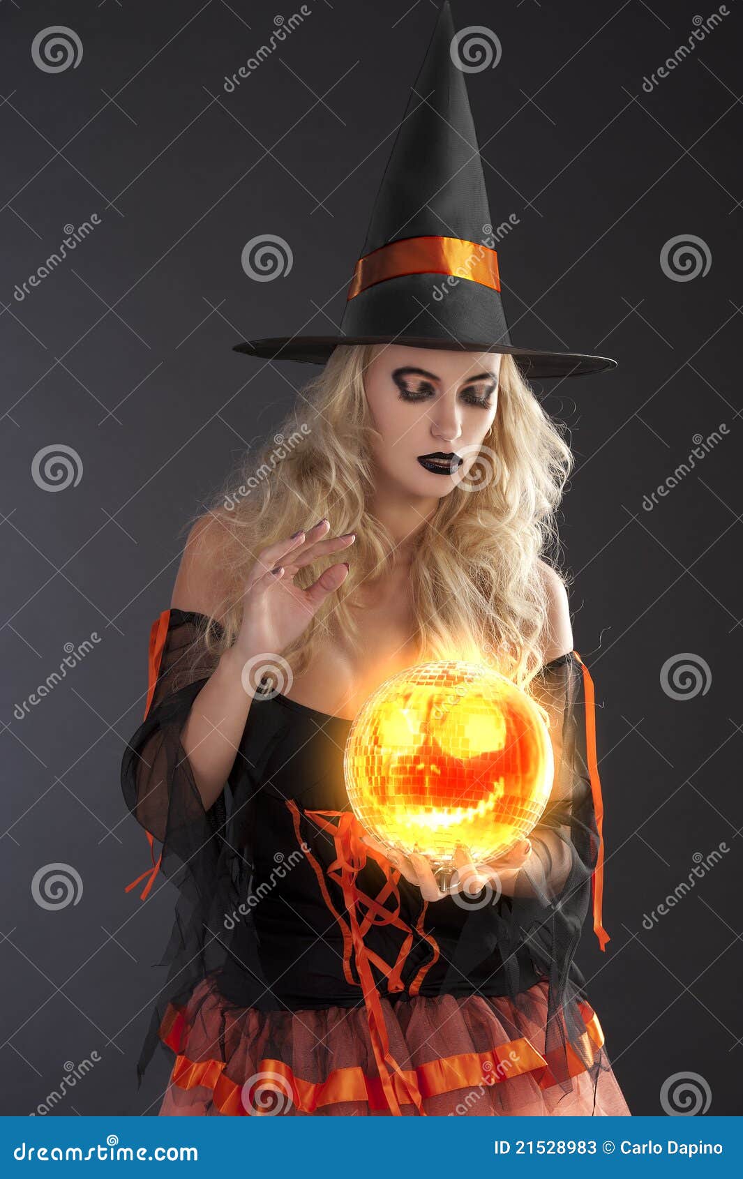 The Orange Witch Fortune Telling Stock Image - Image of cheerful ...