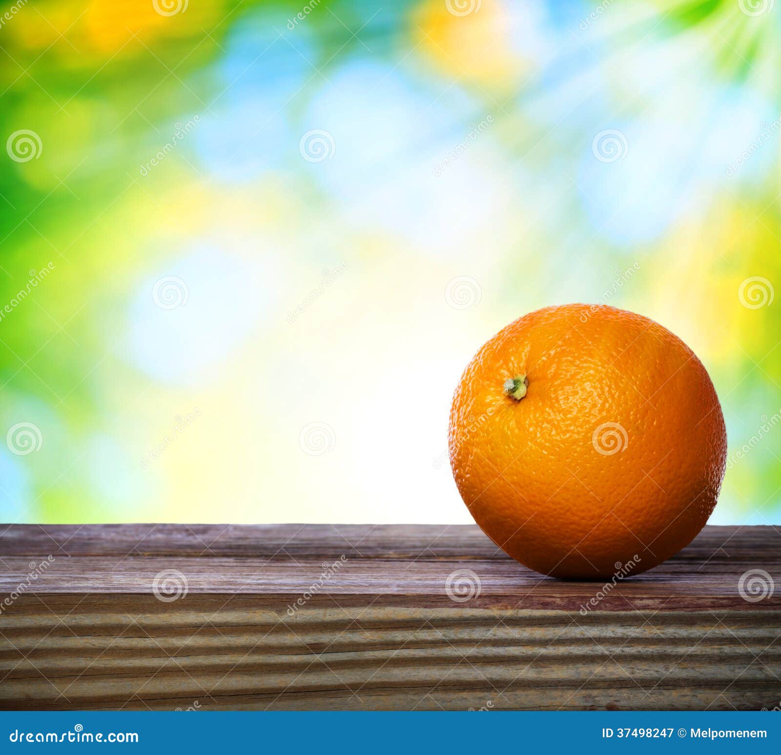 Orange on wooden table stock image. Image of beam, green - 37498247