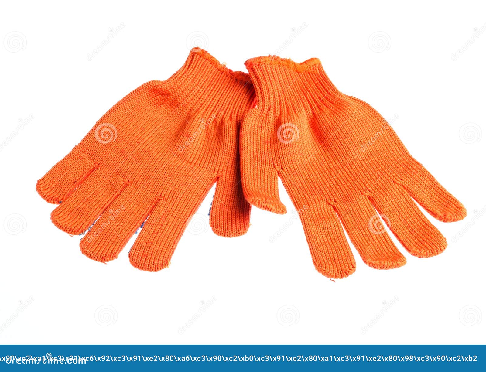 Orange Work Gloves Isolated on White Background Stock Image - Image of ...
