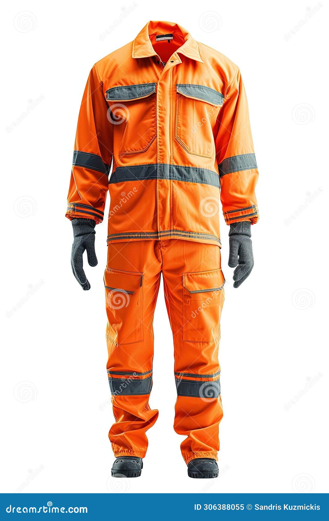 Orange Work Wear Mockup on White Background. Generative AI Stock ...
