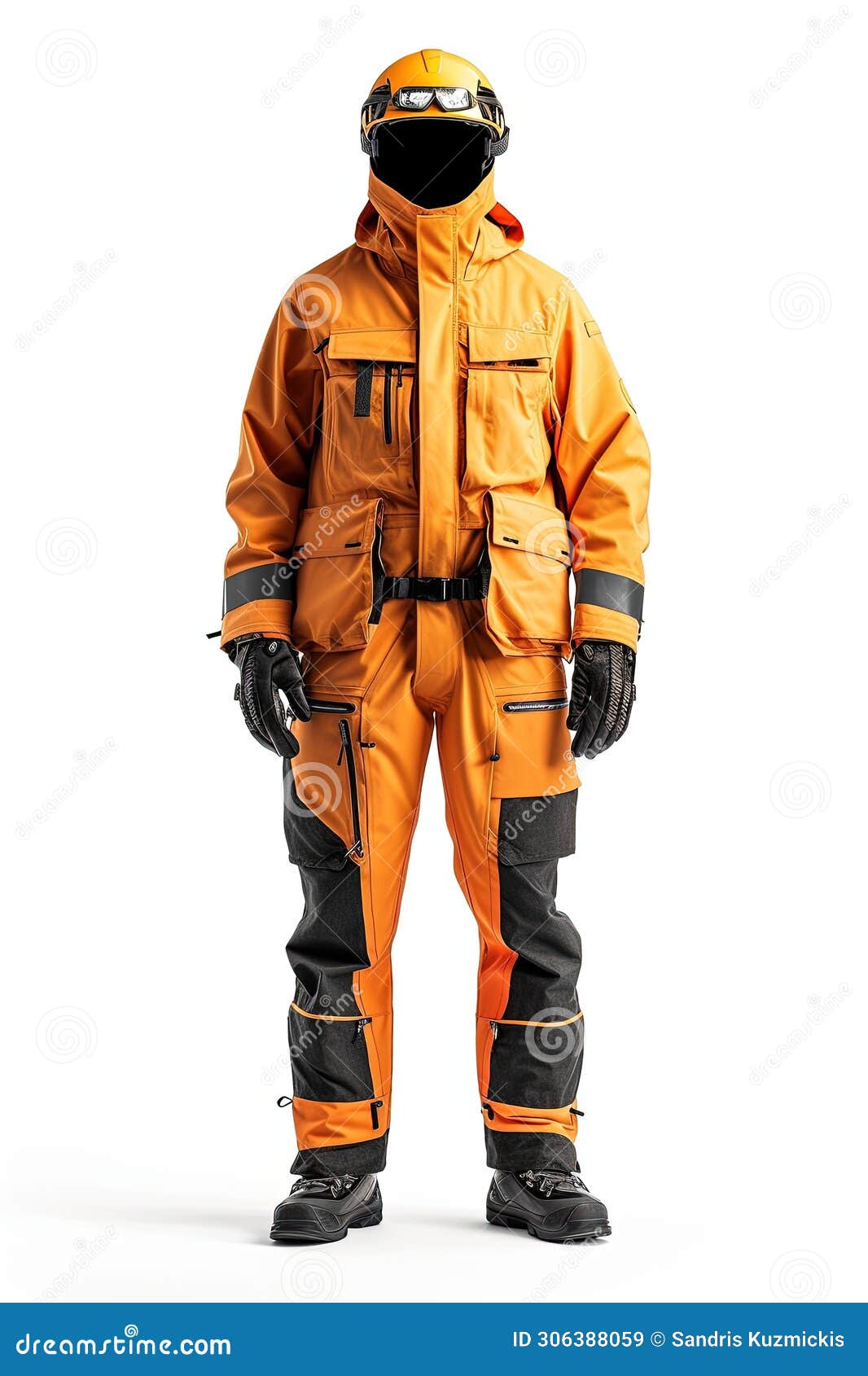 Orange Work Wear Mockup on White Background. Generative AI Stock ...