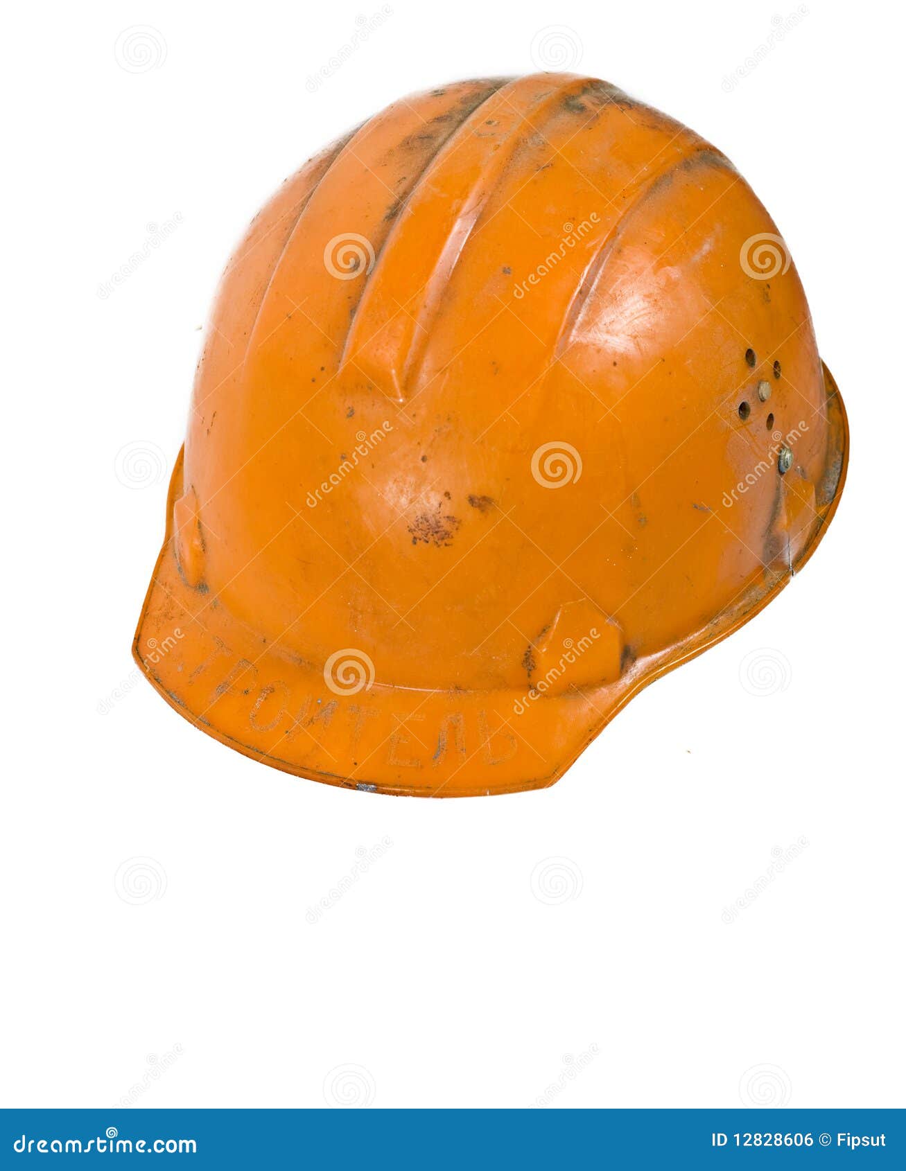 Orange Worker Helmet stock photo. Image of retro, construction - 12828606