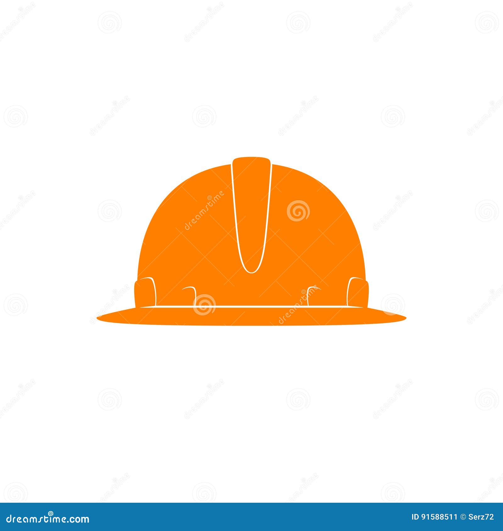 Orange Working Hard Hat stock vector. Illustration of security - 91588511