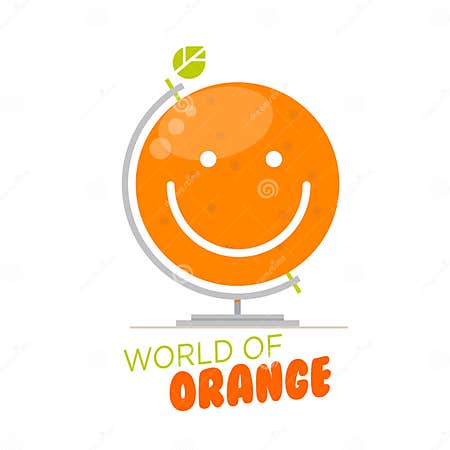 Orange world globe stock illustration. Illustration of food - 63198039