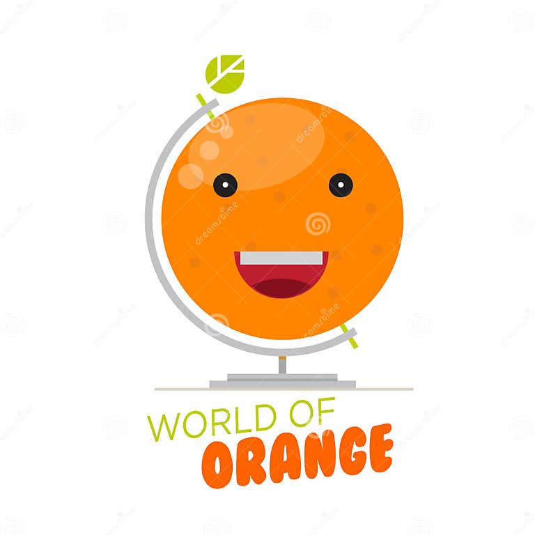 Orange world globe stock illustration. Illustration of orange - 63198041
