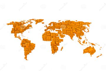 Orange world map stock illustration. Illustration of design - 29358145