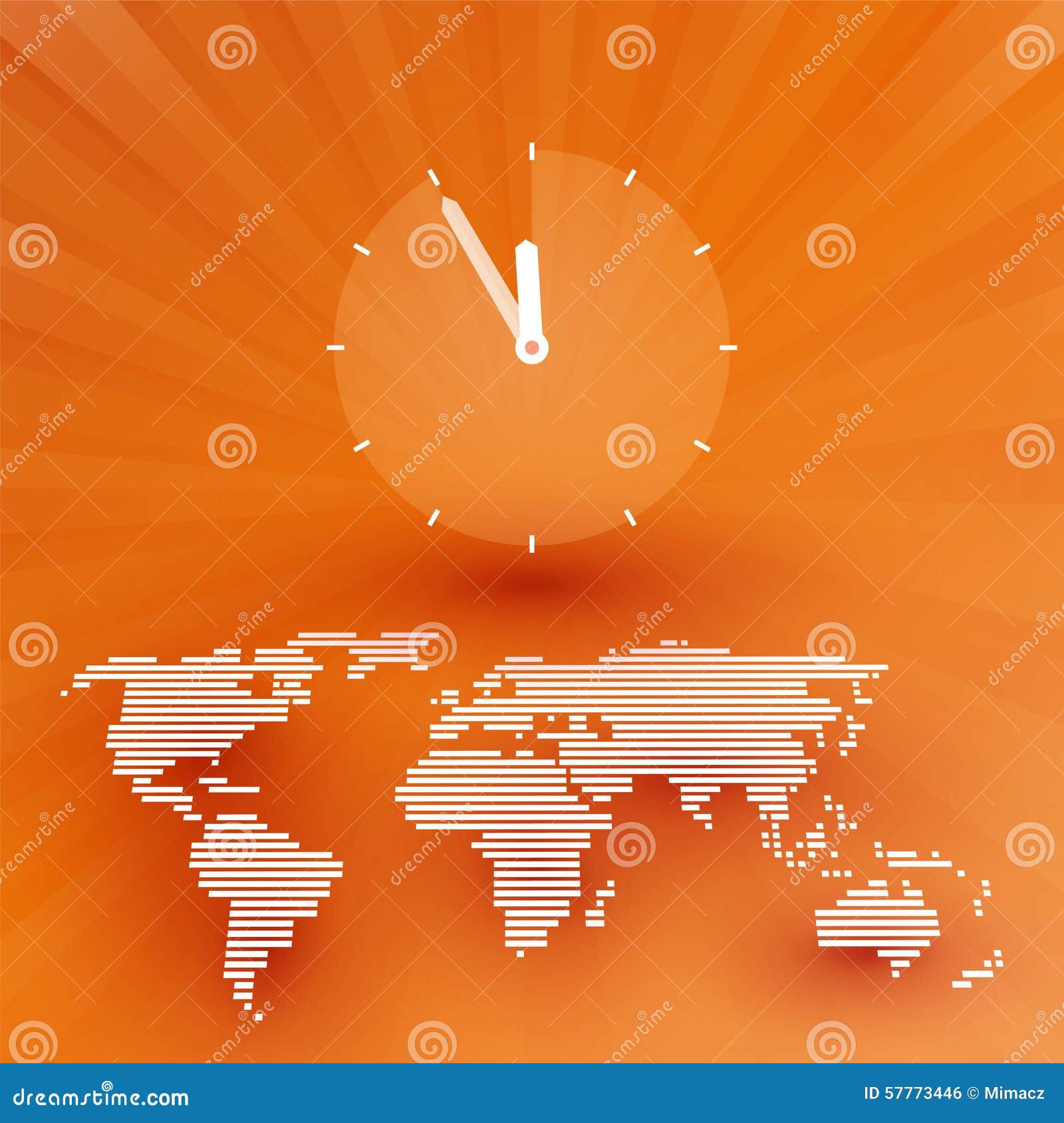 Orange 3D World - Flat Vector Globe Icon Set With Undistorted 2D World ...