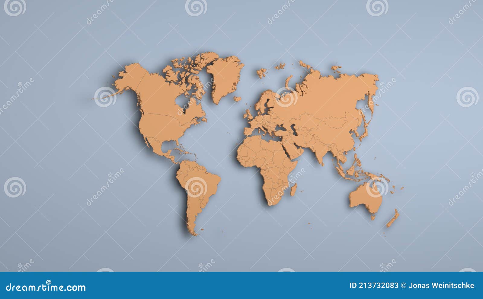 Orange World Map on Grey Background Stock Illustration - Illustration ...